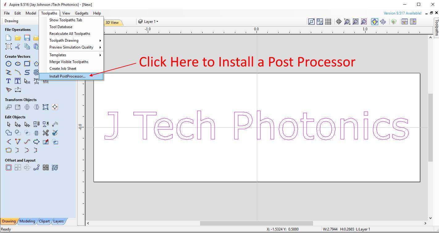 Vectric Laser Post Processor | J Tech Photonics, Inc.
