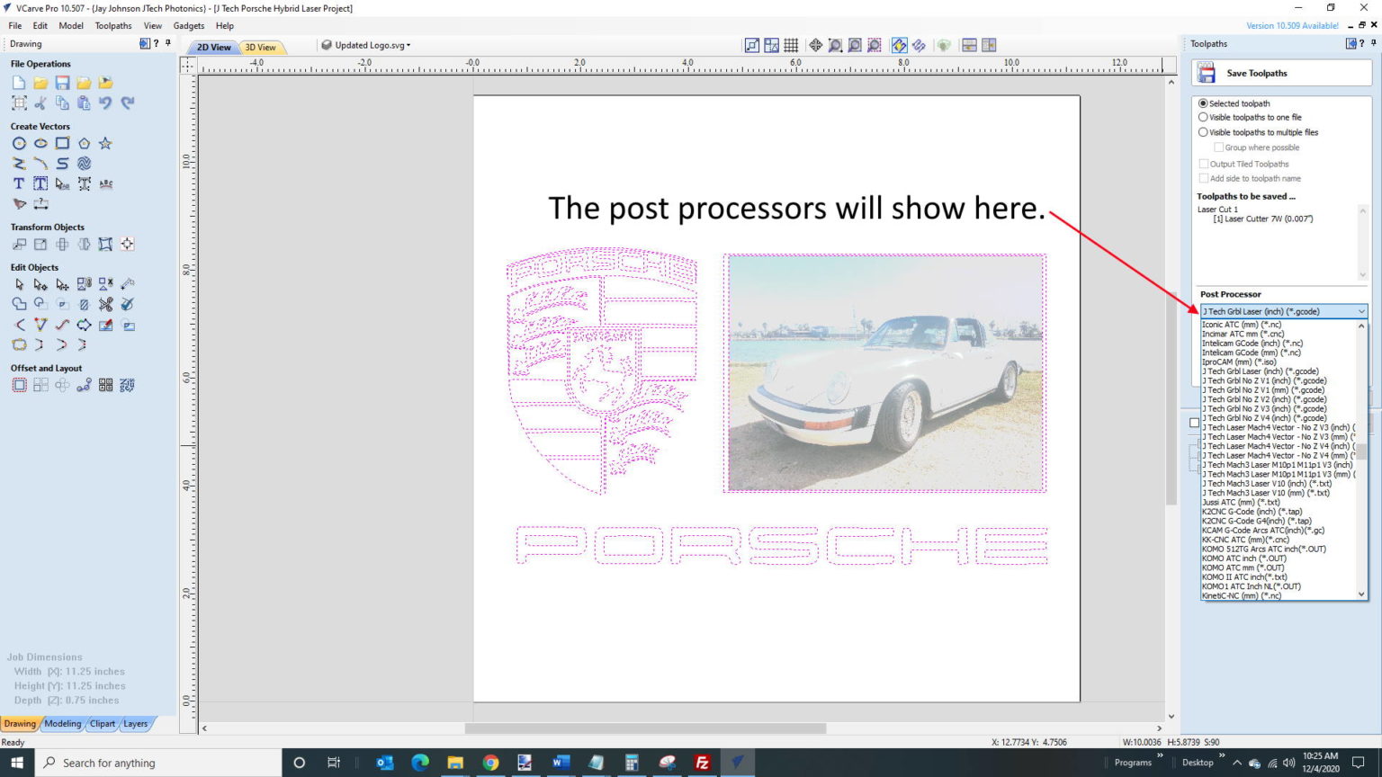 Vectric Laser Module Post Processors - J Tech Photonics, Inc.